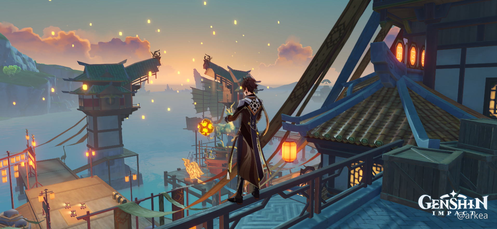 In a war, long ago, the people of Liyue would release lanterns to ...