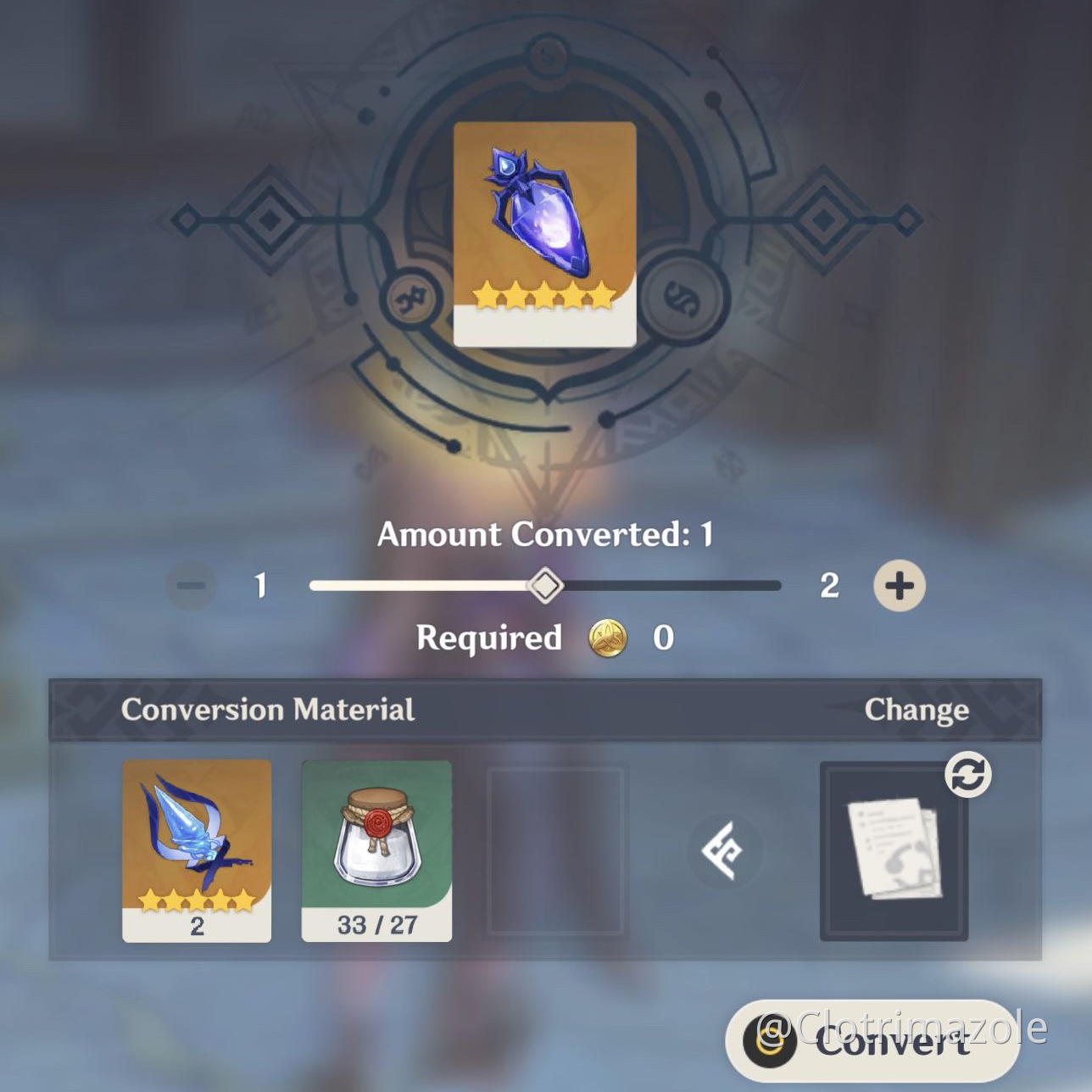 a dream where we can finally convert character level-up materials ...