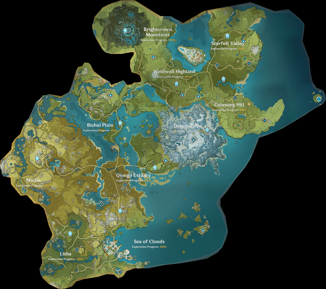 HQ Map of Mondstadt and Liyue region. Genshin Impact | HoYoLAB