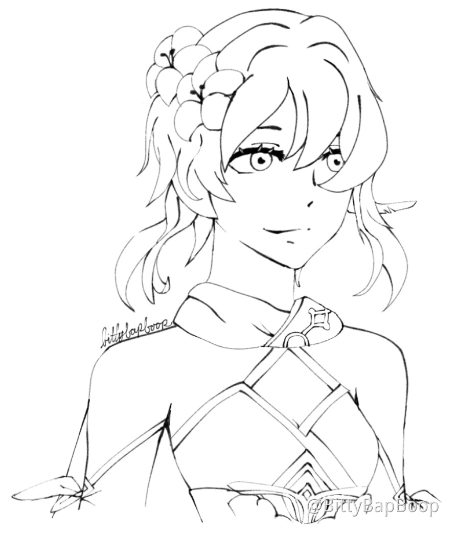 Line art of lumine Genshin Impact | HoYoLAB