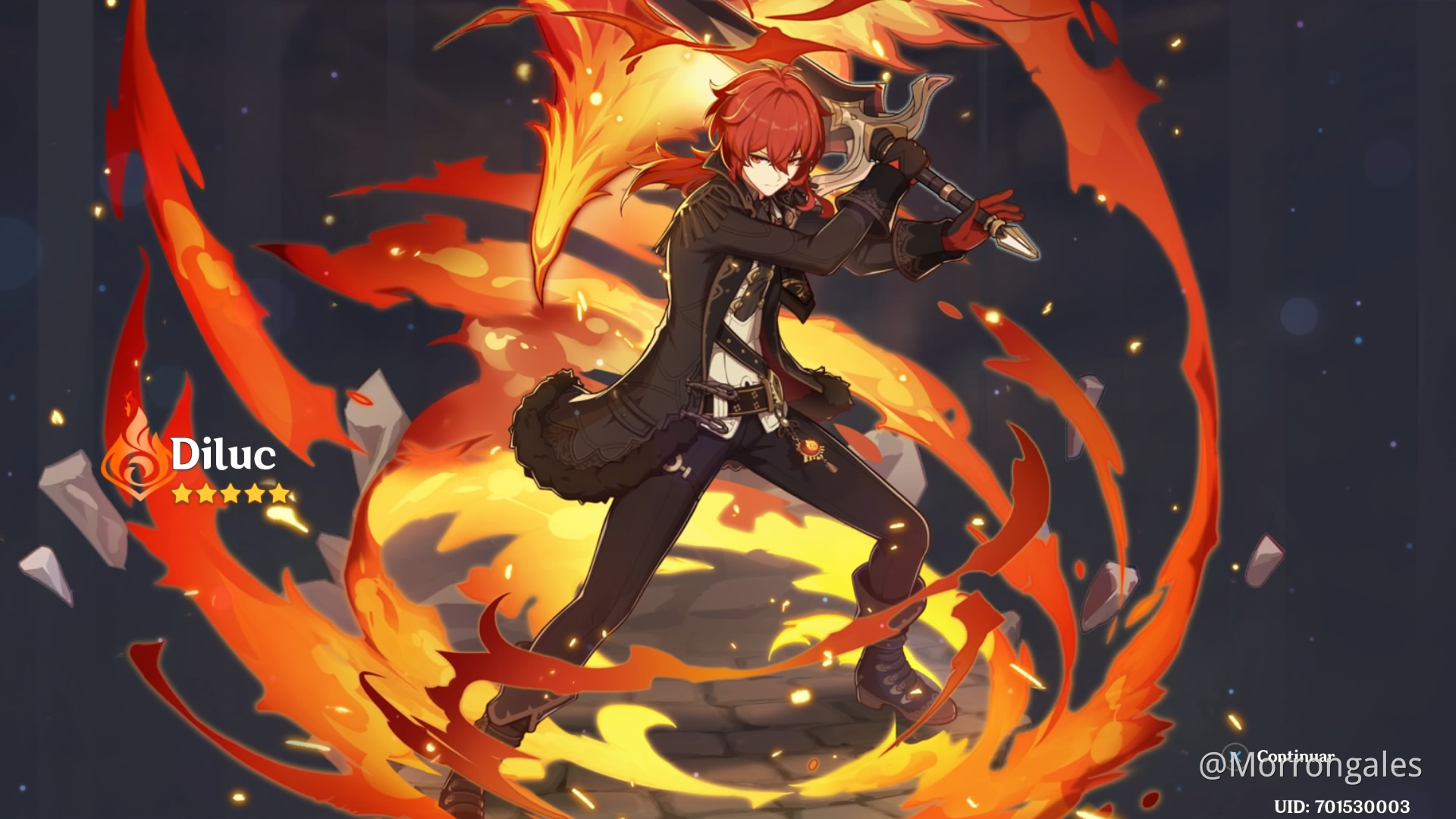 Diluc y su espada Genshin Impact | HoYoLAB