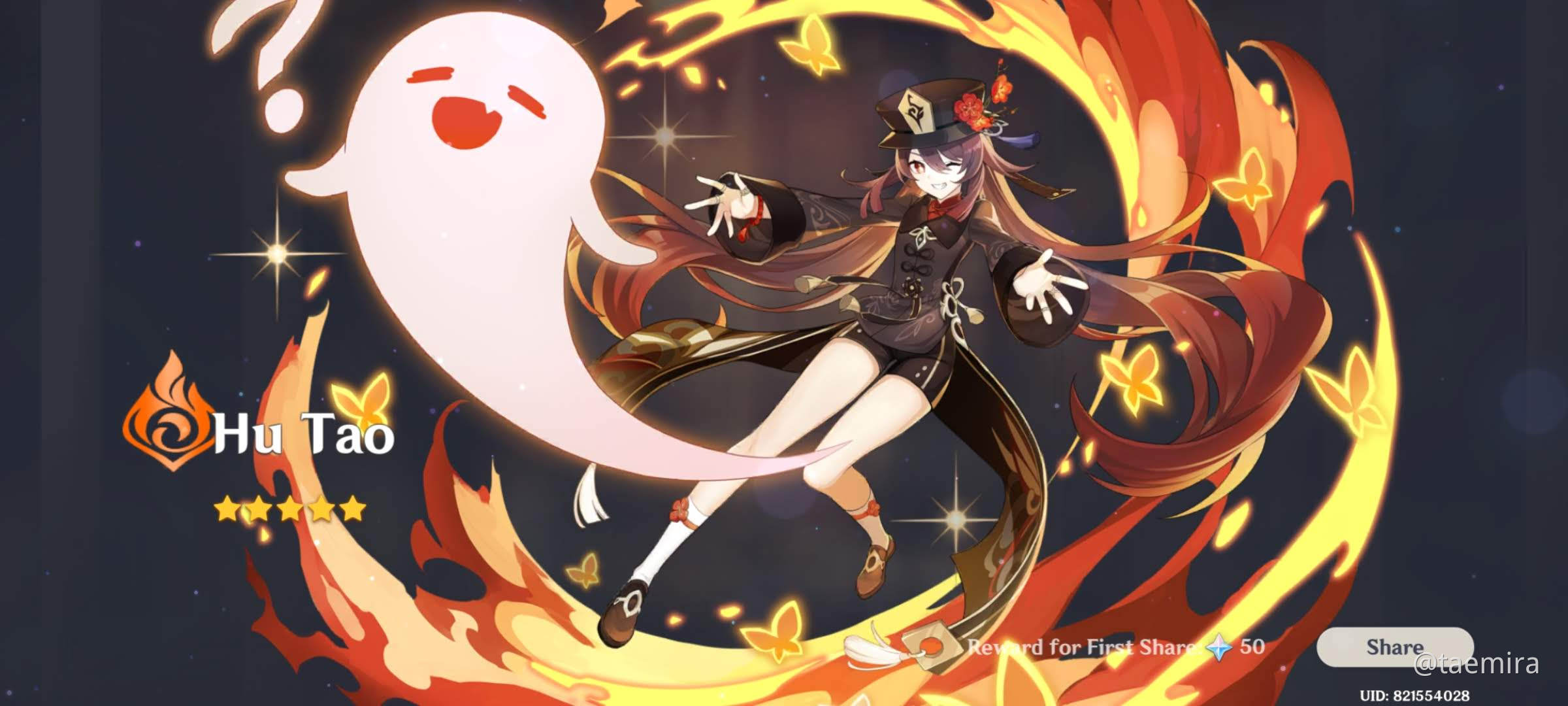 finalllyyyyyyy.... got my pyro ghost waifu at the 80th pull #hutao 🔥👻 ...