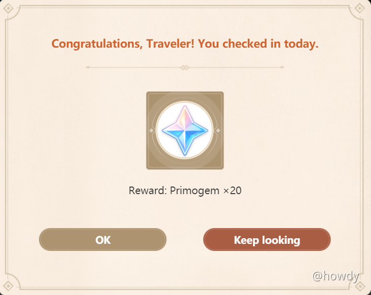 Remember to claim your 20 primogems from daily login Genshin Impact ...