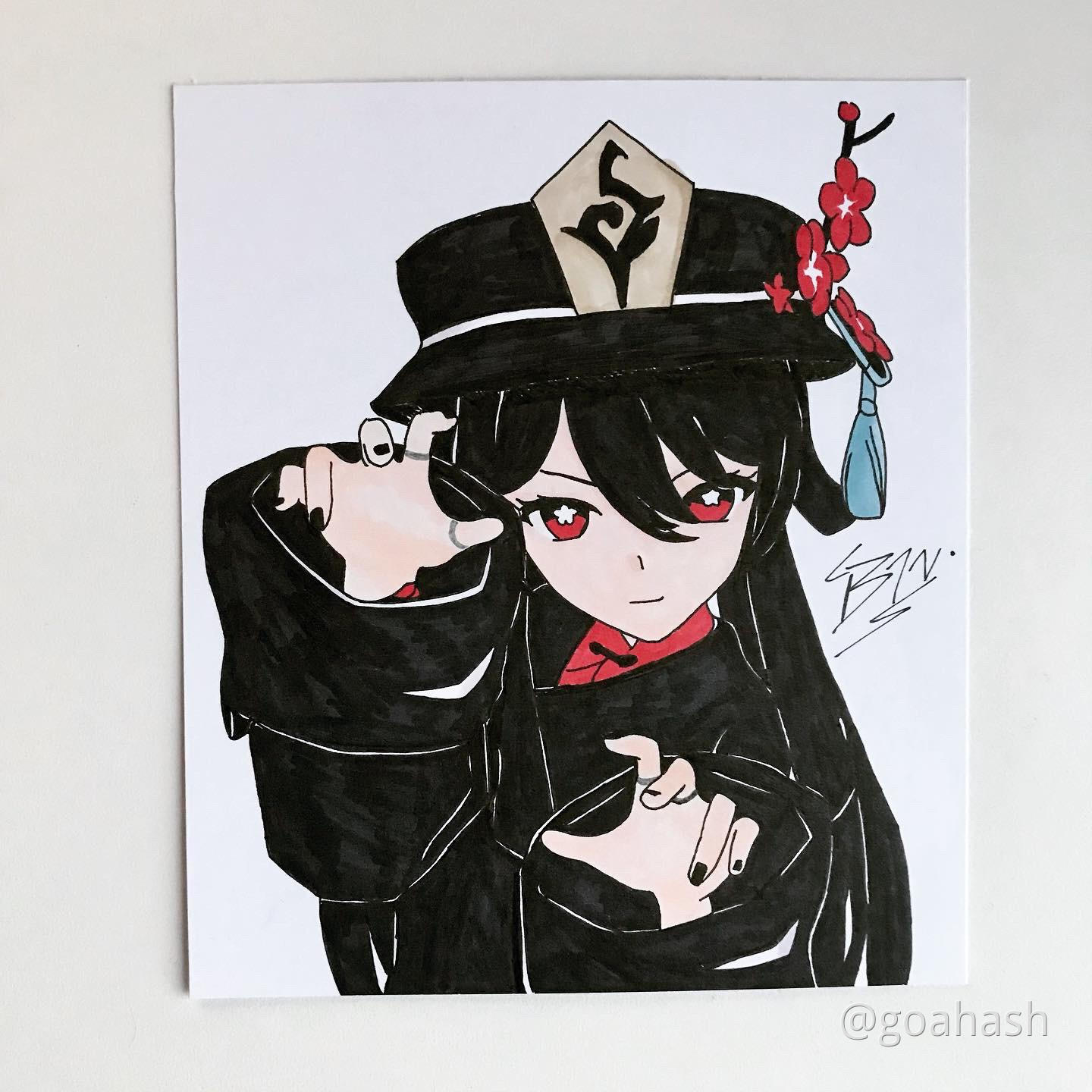 Tried drawing Hu Tao Genshin Impact | HoYoLAB