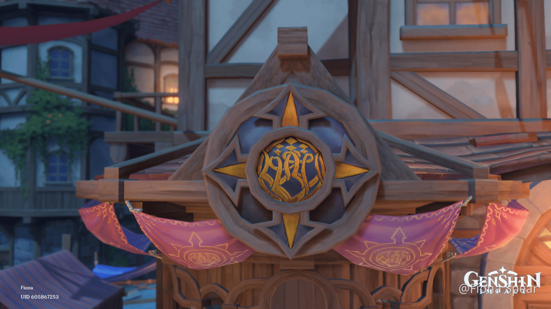 Is this calligraphy in the Mondstadt Adventurers' Guild "compass" sign ...