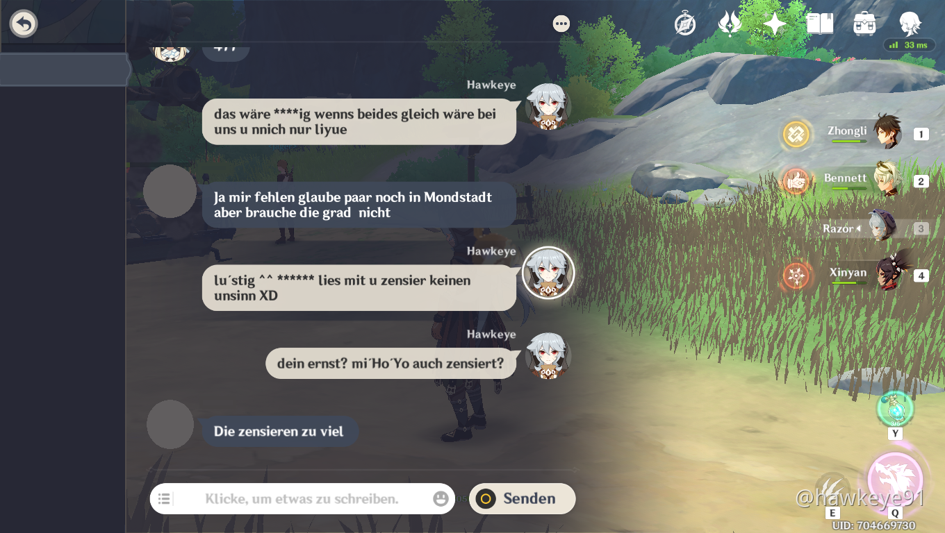 miHoYo zensiert sich selbst im Chat :-D Genshin Impact | HoYoLAB