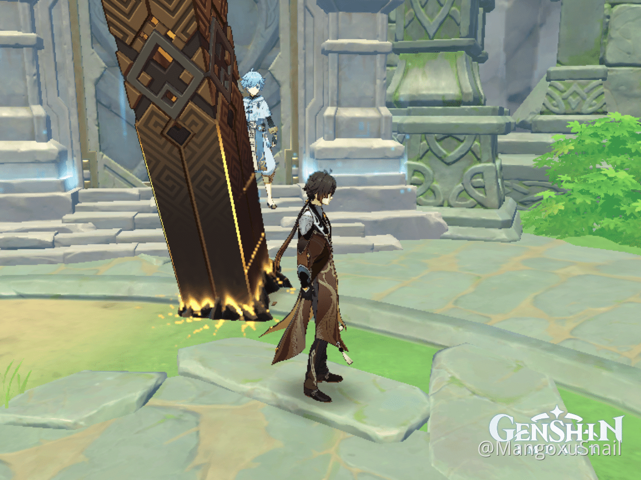 trapping people in zhongli's pillar screenshots Genshin Impact | HoYoLAB