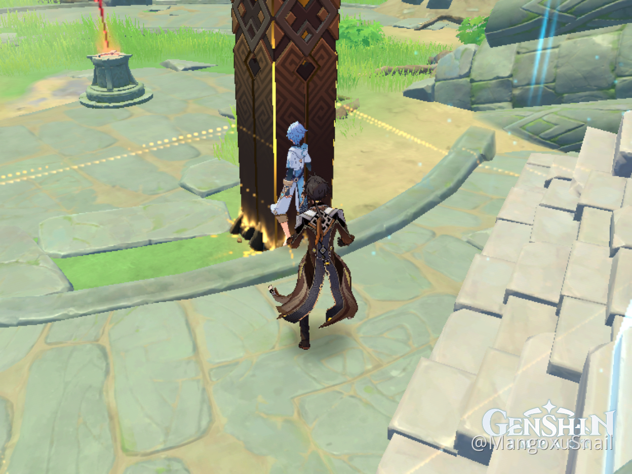 trapping people in zhongli's pillar screenshots Genshin Impact | HoYoLAB