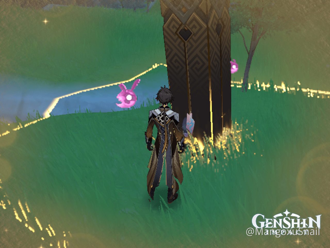 trapping people in zhongli's pillar screenshots Genshin Impact | HoYoLAB