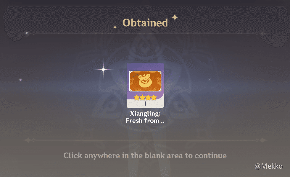 Reaching Friendship 10 with Xiangling (Namecard; Xiangling - Fresh from ...