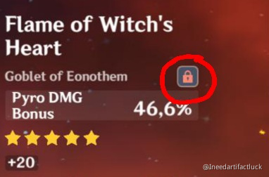 About lock and unlock artifact/weapon Genshin Impact | HoYoLAB