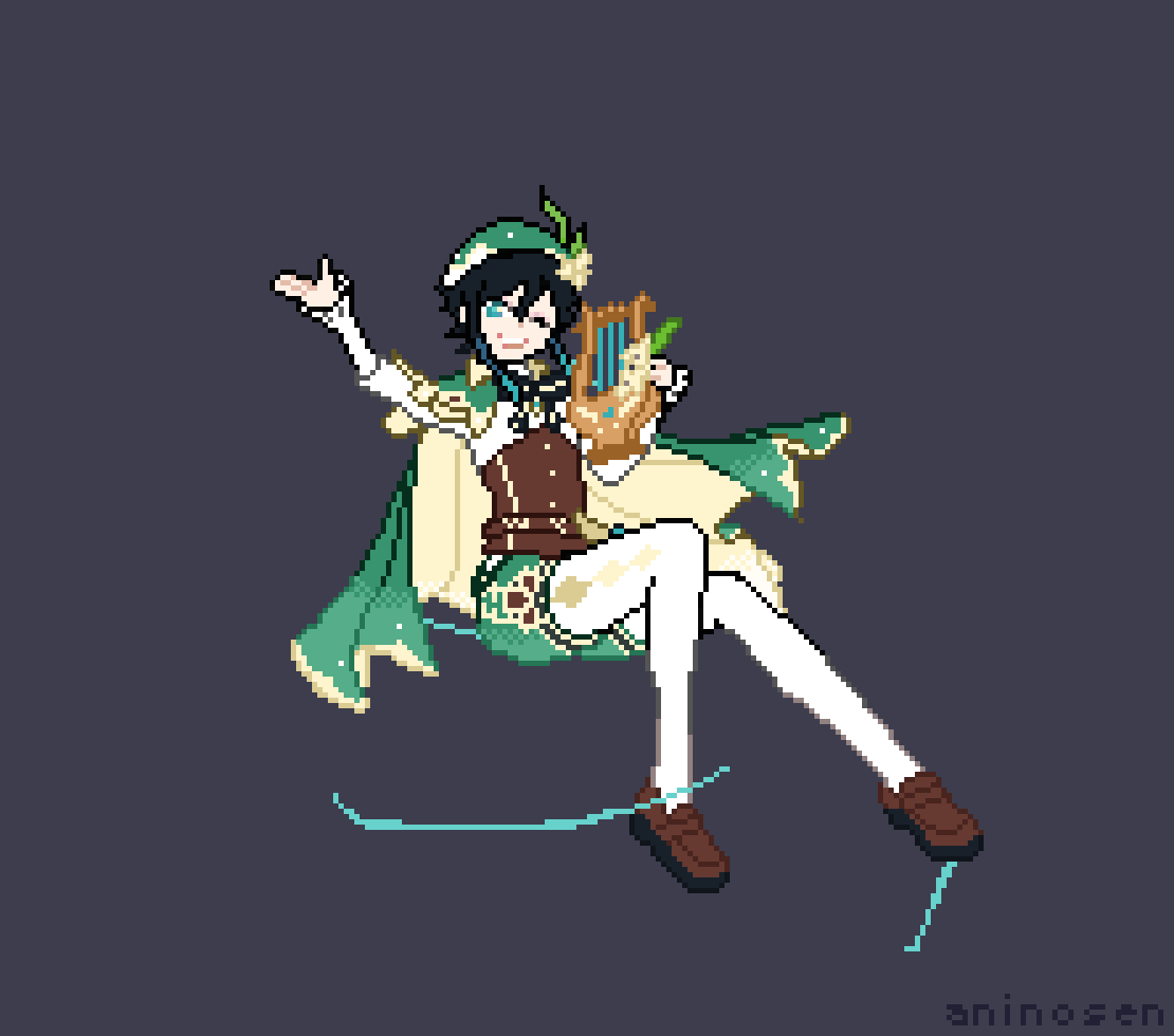 Venti pixel art animation Genshin Impact | HoYoLAB