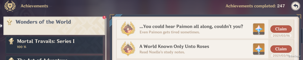 [V1.4 Guide] New Hidden Achievement "...You could hear Paimon all along ...