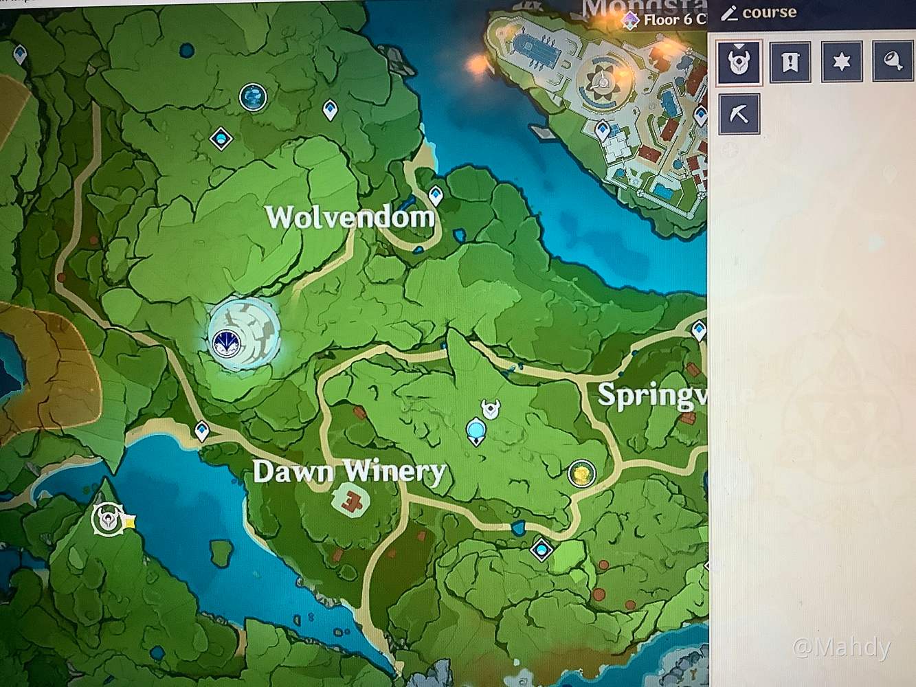 My marks on the map to dandelions and their names Genshin Impact | HoYoLAB