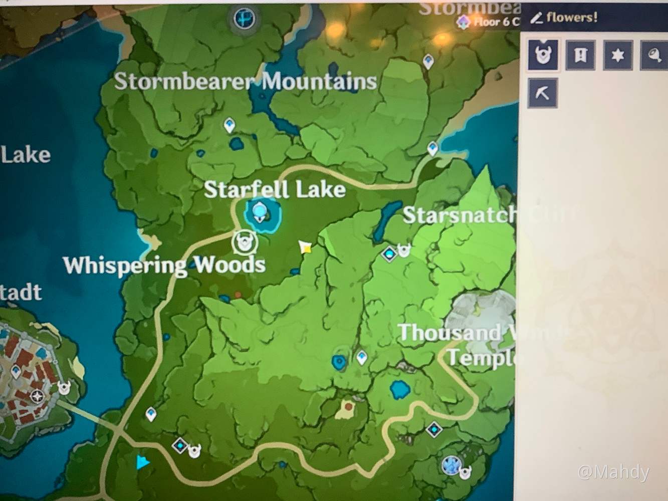 My marks on the map to dandelions and their names Genshin Impact | HoYoLAB