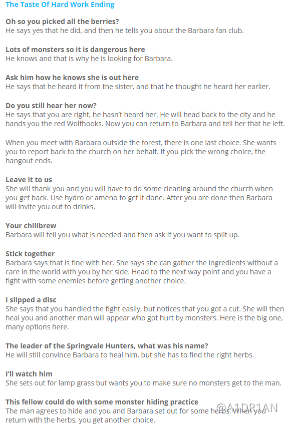 [V1.4 Guide] Guide Barbara's Hangout Guide Endings Genshin Impact | HoYoLAB