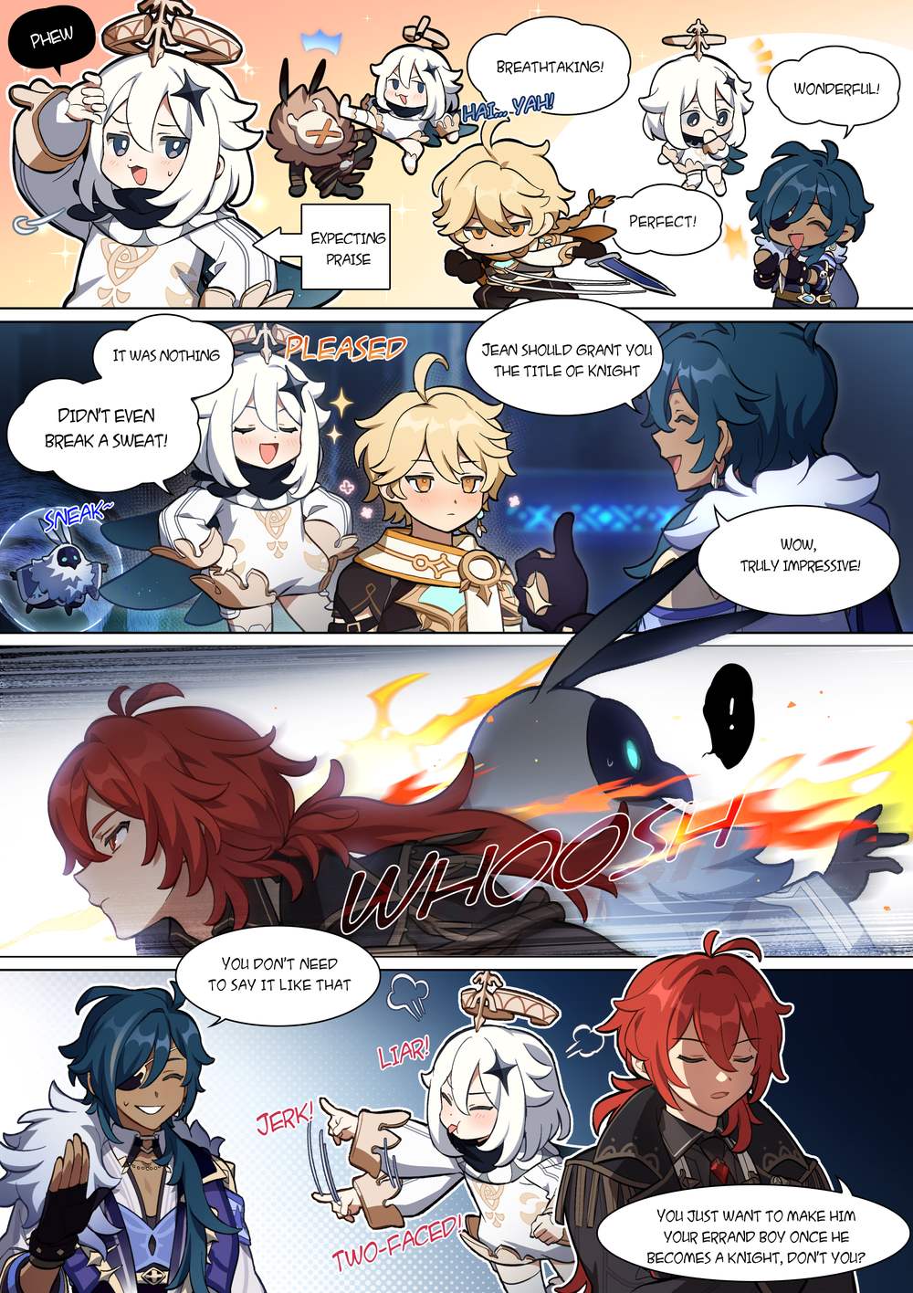 Genshin Impact 4-Panel Comics | Chapter 14: Beware Kaeya's Praise Genshin Impact | HoYoLAB