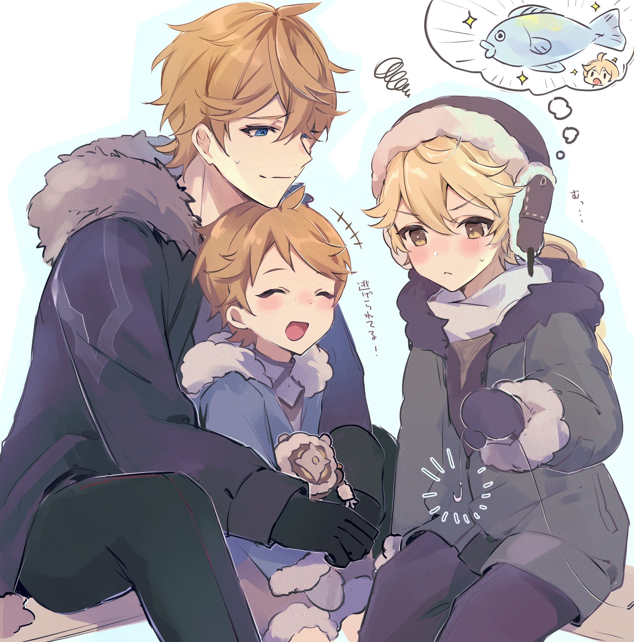 Childe, Teucer and Aether on Snezhnaya Fishing Genshin Impact | HoYoLAB