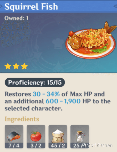 Genshin Impact Recipe: Squirrel Fish Genshin Impact | HoYoLAB