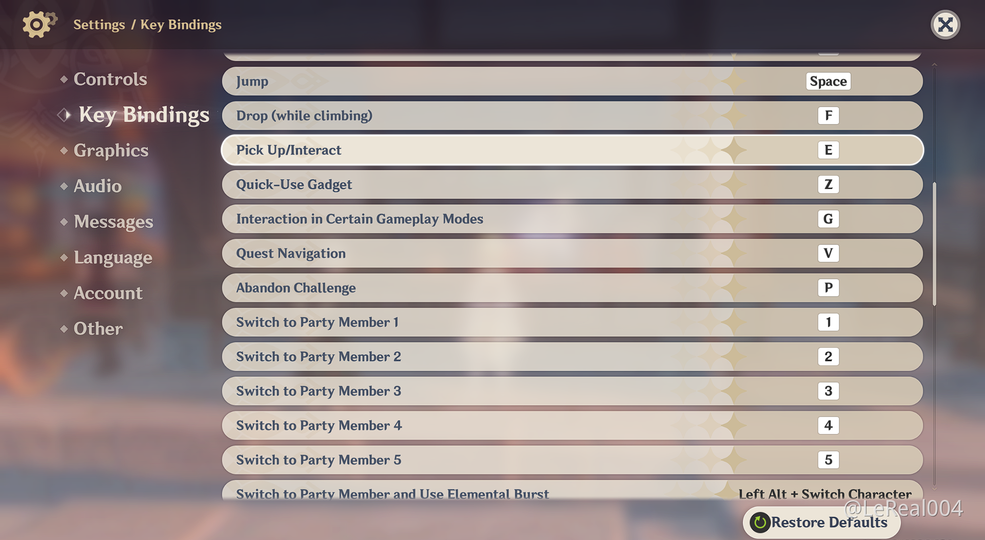 pick up/interact key binding used for dialogue? Genshin Impact | HoYoLAB