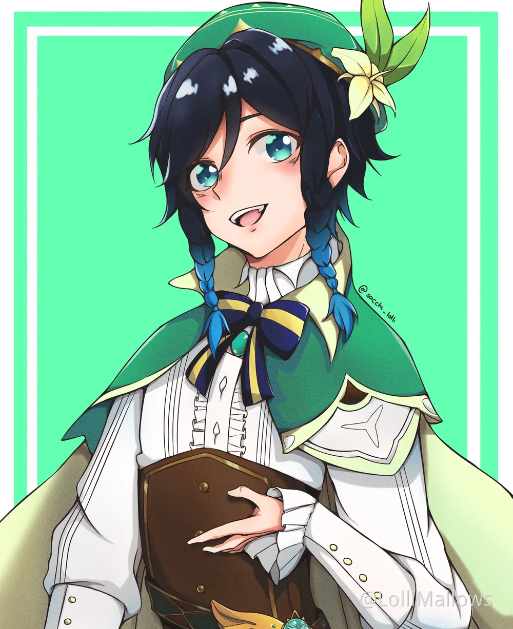 I tried drawing venti, this is a bit old i guess hahaha.. but this is ...