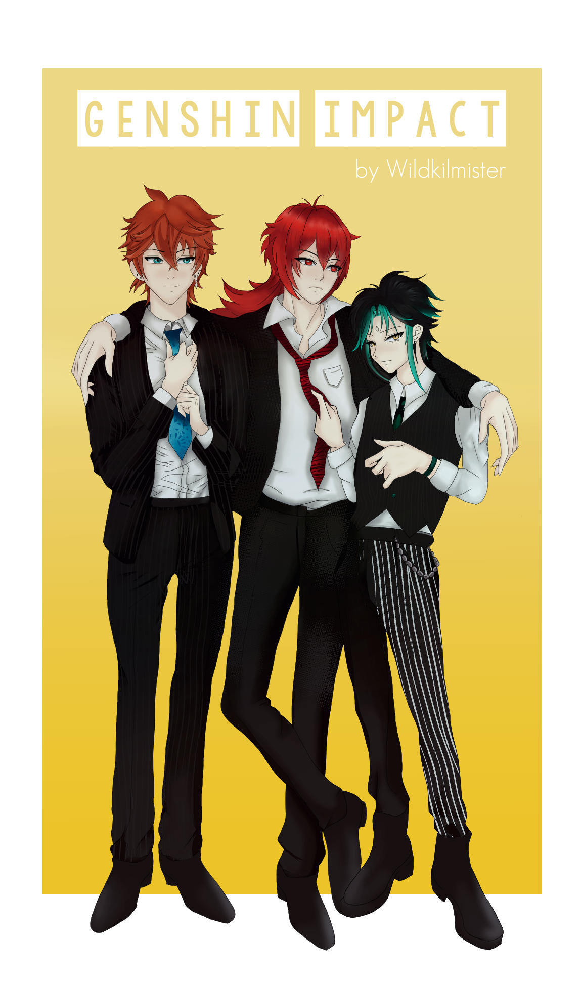 Pretty Savage (Childe, Diluc & Xiao Fanart) Genshin Impact | HoYoLAB