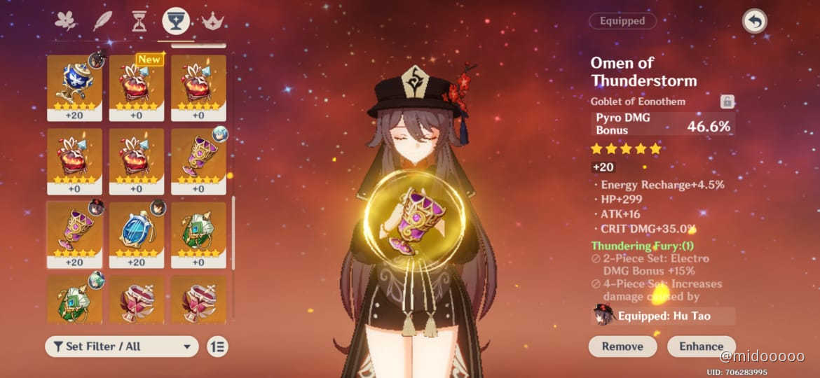 was going through my pyro dmg bonus goblets when i saw this artifact ...