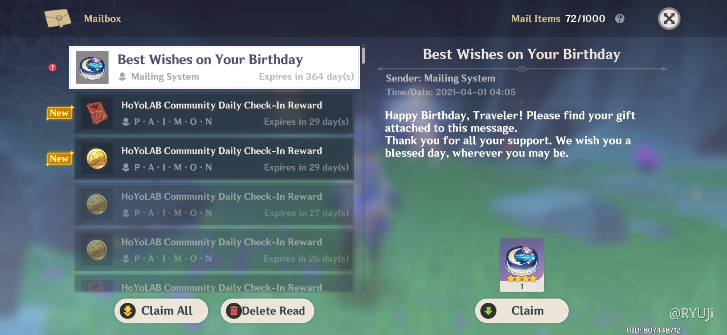 Birthday Genshin Impact | HoYoLAB