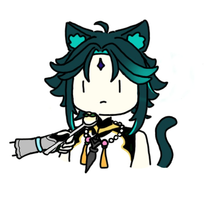 A very inconsistently animated cat Xiao. ๐·°(৹˃̵﹏˂̵৹)°·๐ Genshin Impact ...