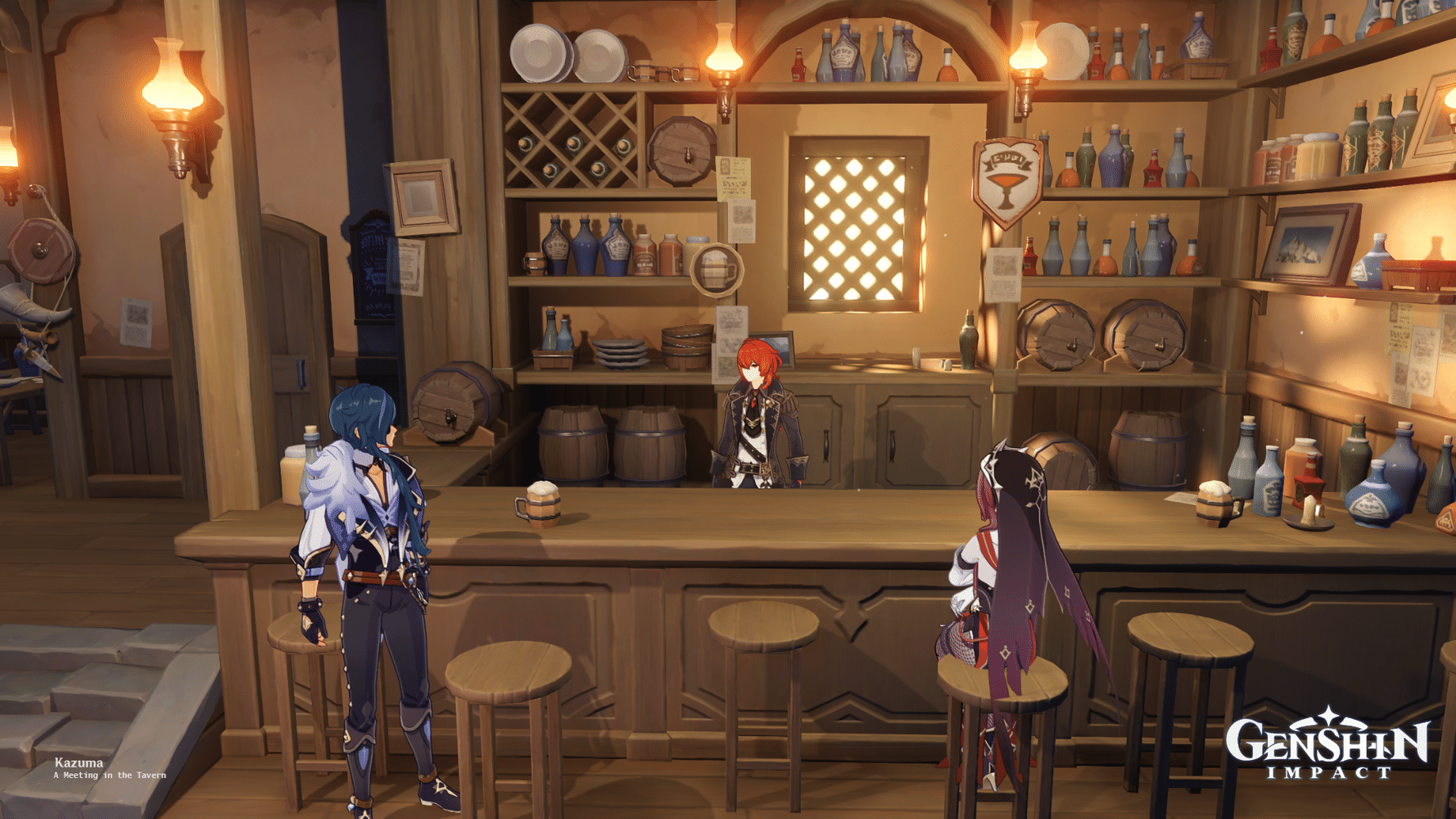 "A Meeting in the Tavern" Wallpaper w/ Keaya and Diluc Genshin Impact ...