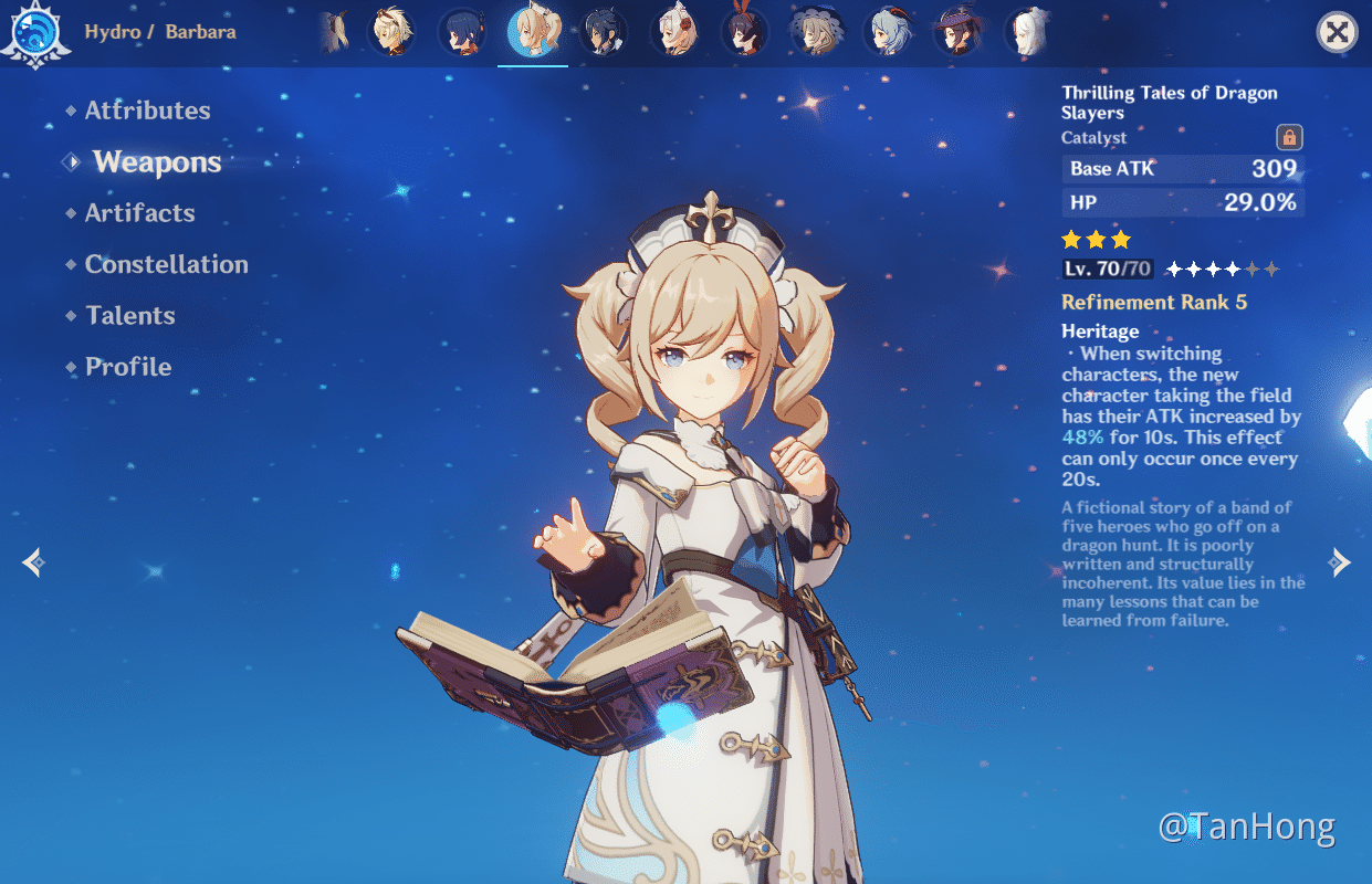 Backup Barbara (Heal, Buff) Genshin Impact | HoYoLAB