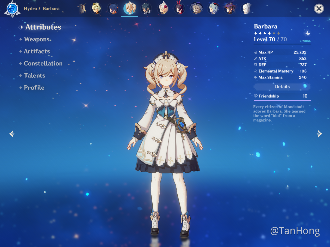 Backup Barbara (Heal, Buff) Genshin Impact | HoYoLAB