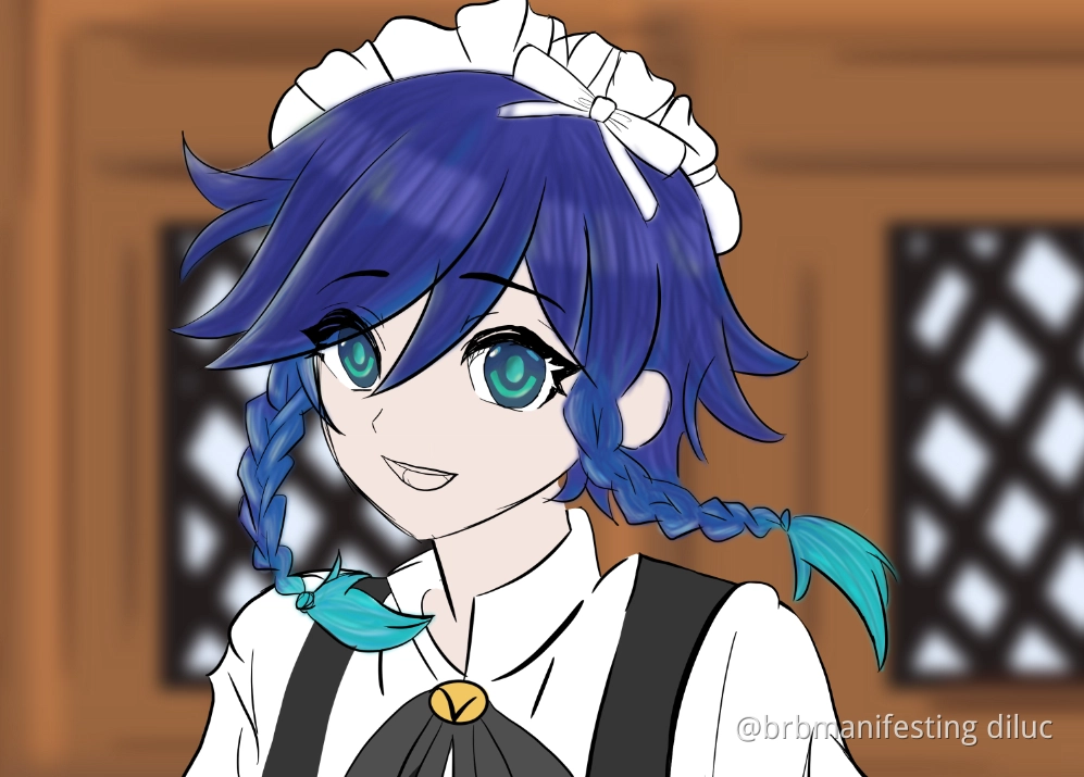 Venti in a maid outfit fanart complete!!~ Genshin Impact | HoYoLAB