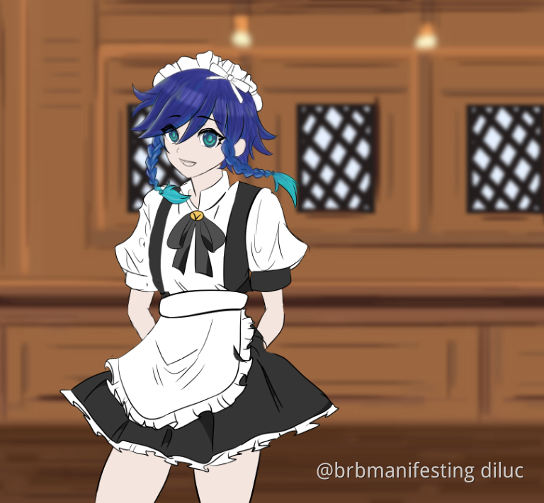 Venti in a maid outfit fanart complete!!~ Genshin Impact | HoYoLAB