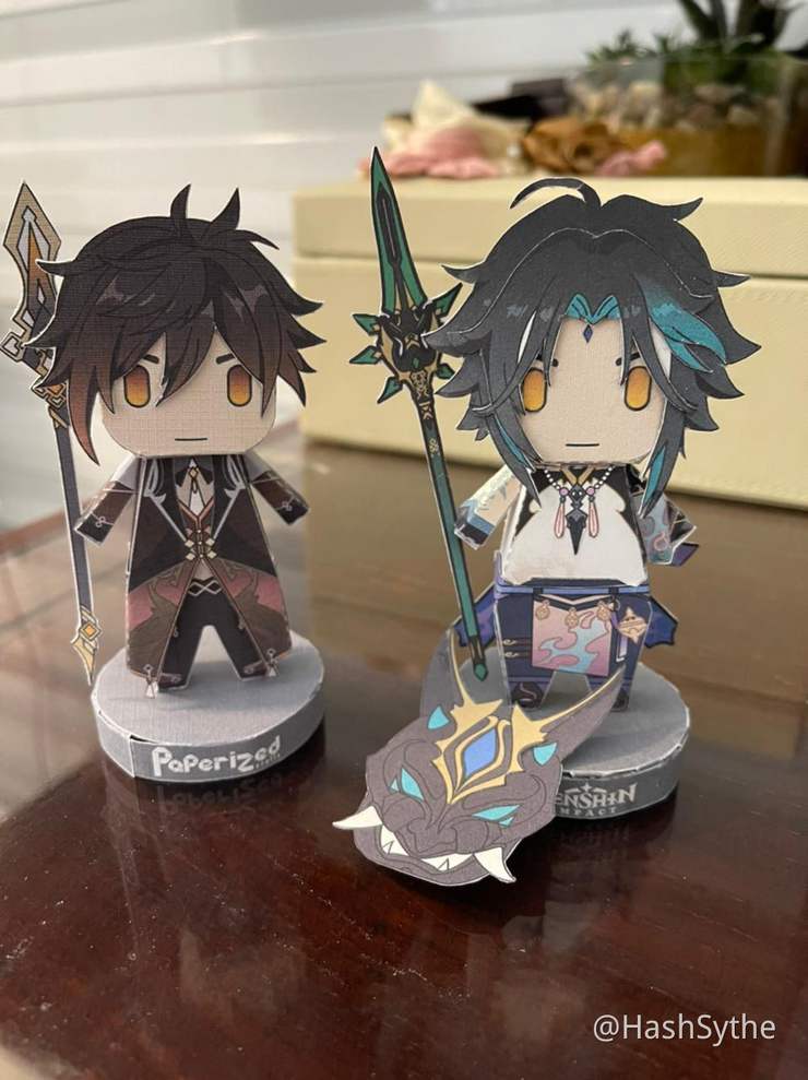 Father and son (Zhong li and xiao) paper figurine - Player Community