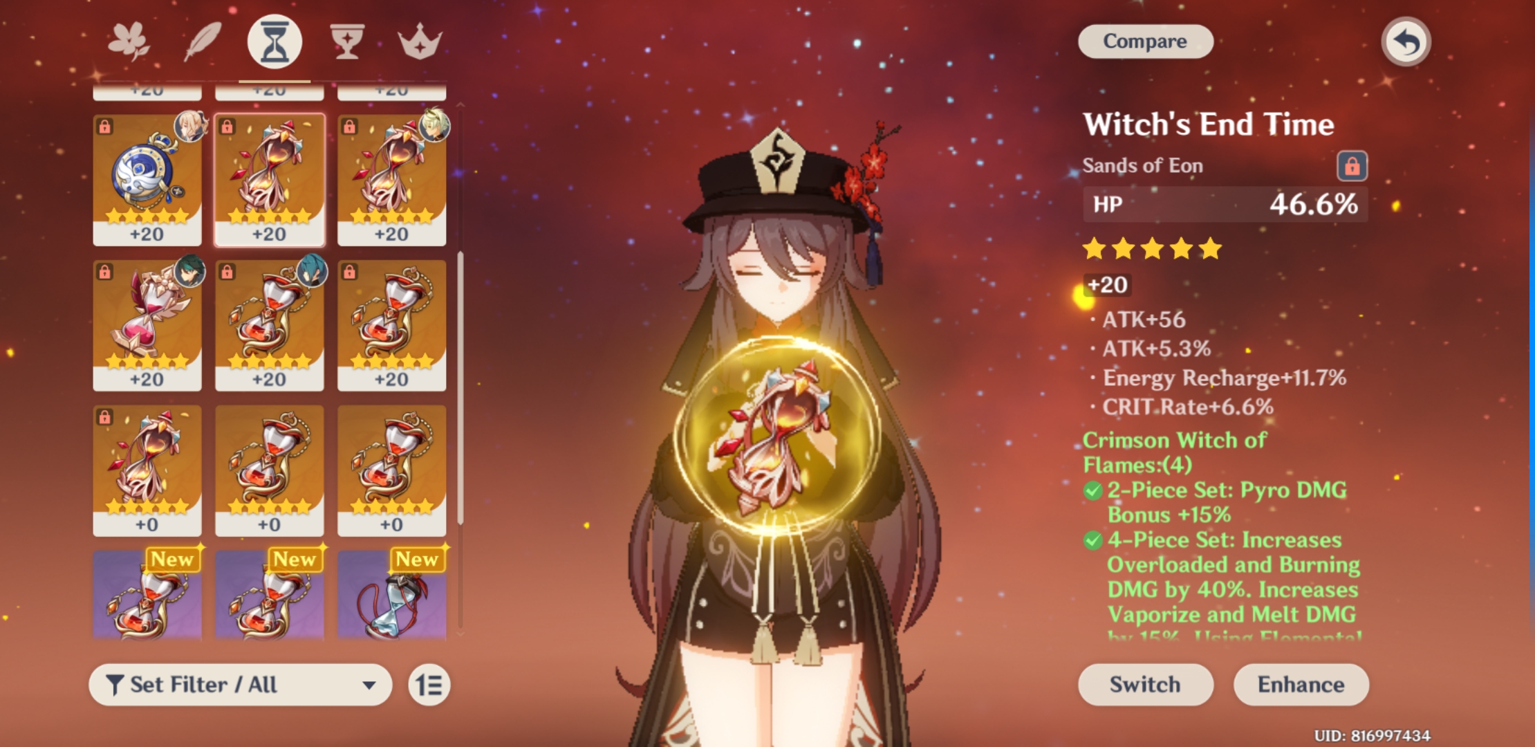 I finally got hp% sands with crit substat on day 39 but... Genshin ...