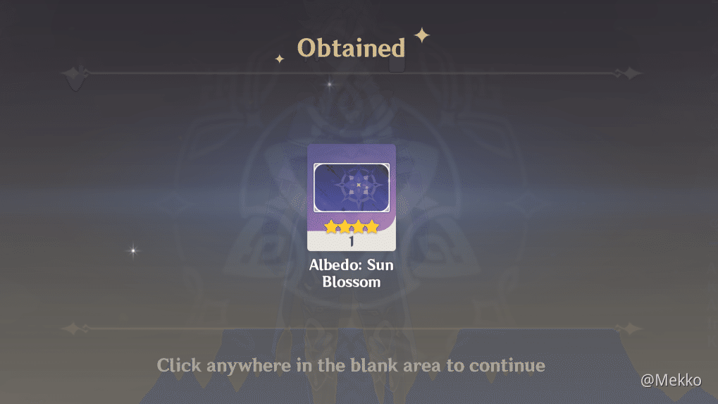 Reaching Friendship 10 with Albedo (Namecard; Albedo - Sun Blossom ...