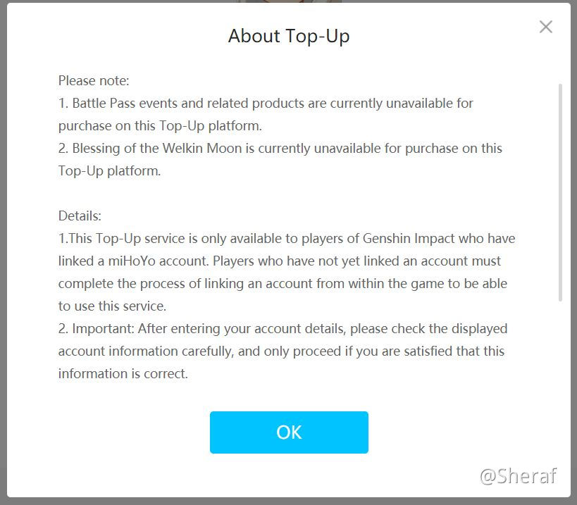 Please make battle pass top up available Genshin Impact | HoYoLAB