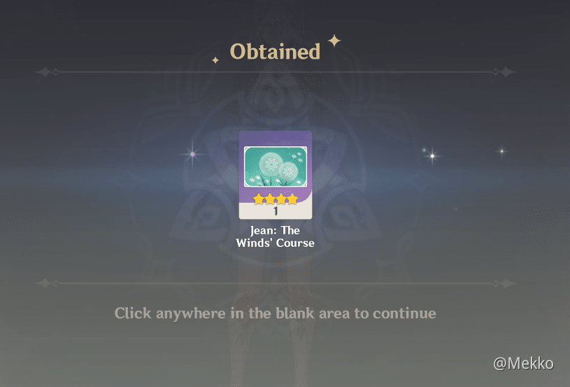 Reaching Friendship 10 with Jean (Namecard; Jean - The Wind's Course ...