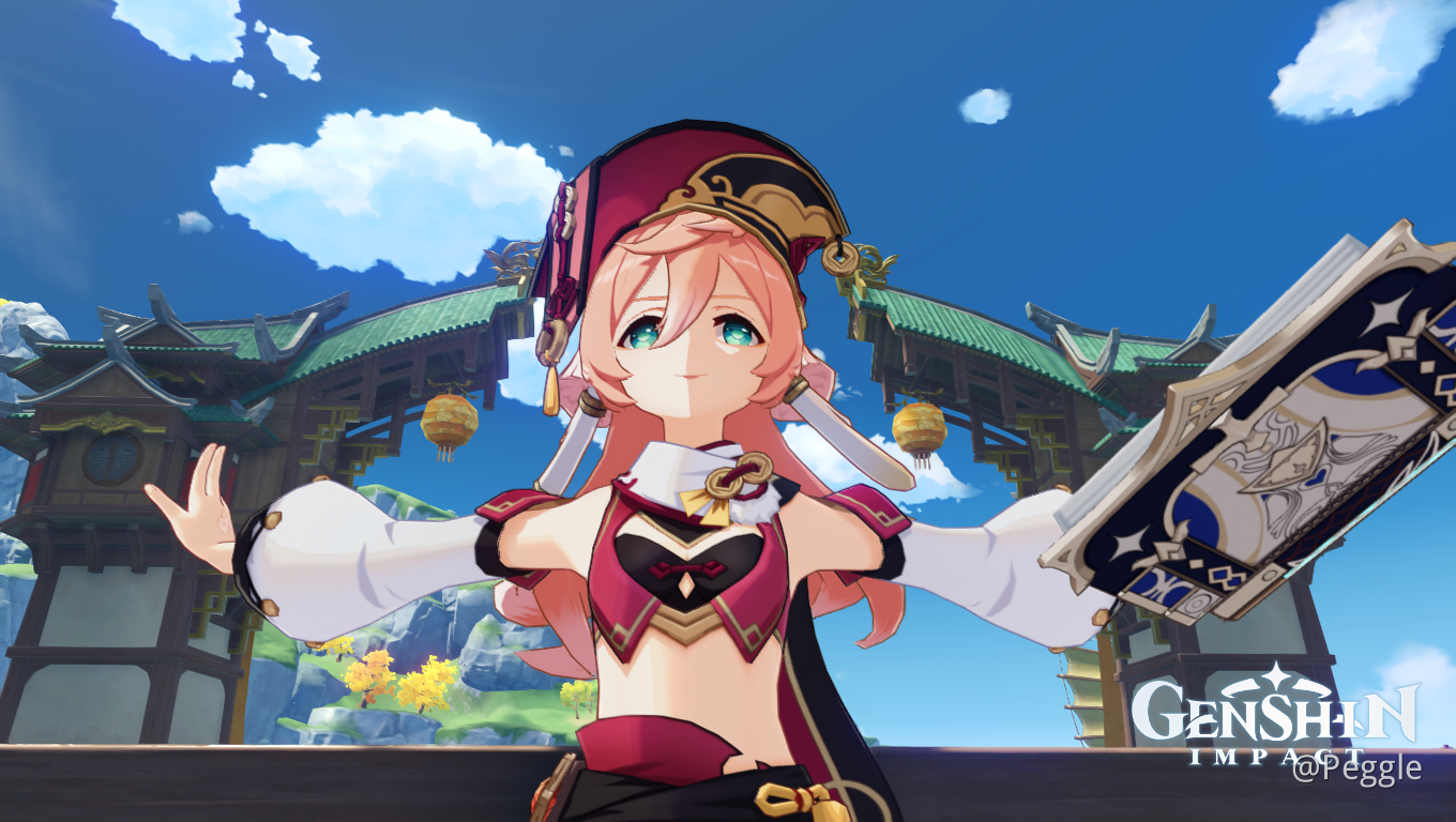 I just saw that at the end of her 3rd attack, Yanfei pull out her ...