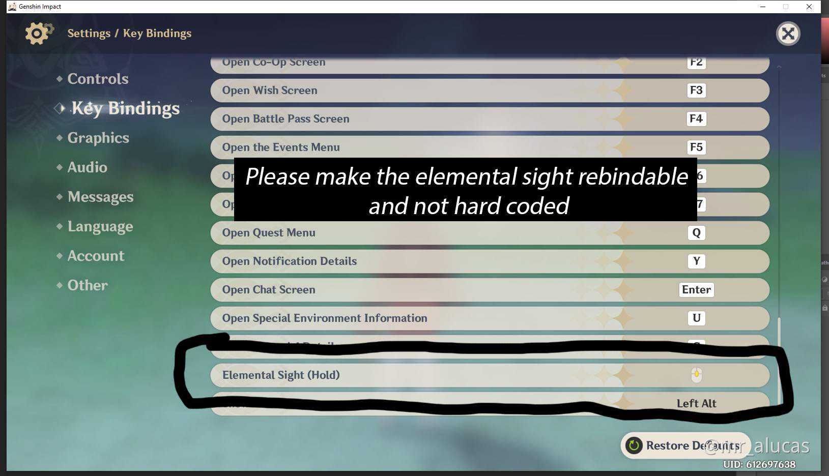 Keyboard and mouse controls Genshin Impact | HoYoLAB