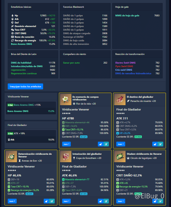 Build De Jean soporte y sub dps sin constelaciones Genshin Impact | HoYoLAB