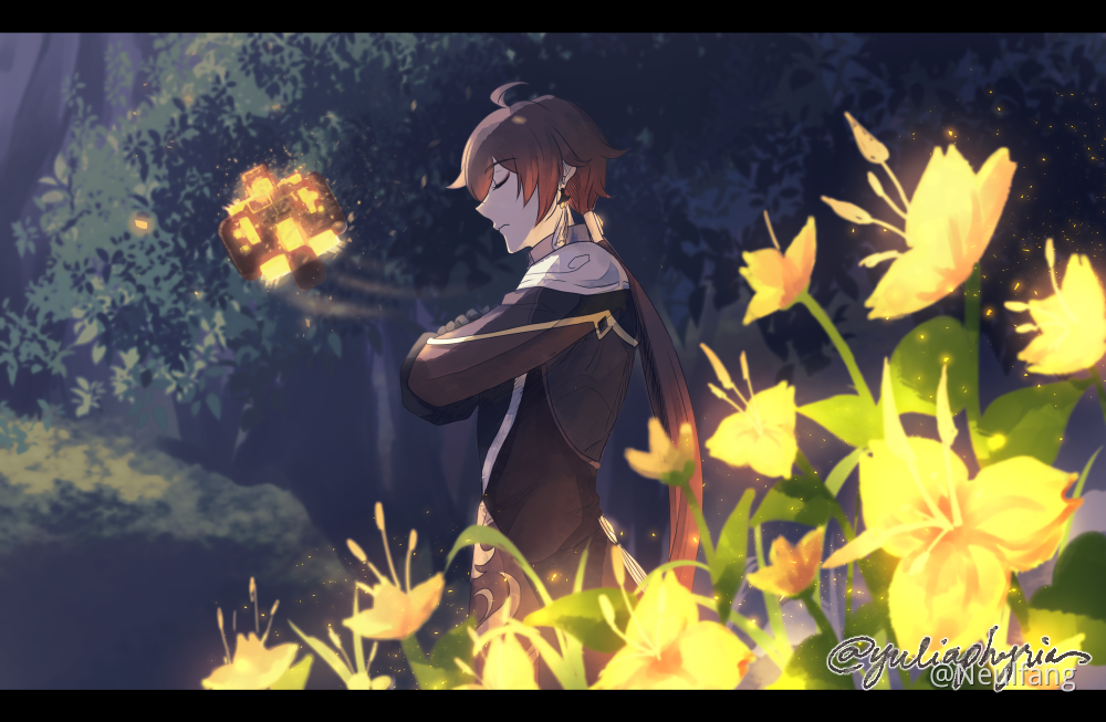 That one spot where these beautiful glowing flowers bloom... Genshin ...