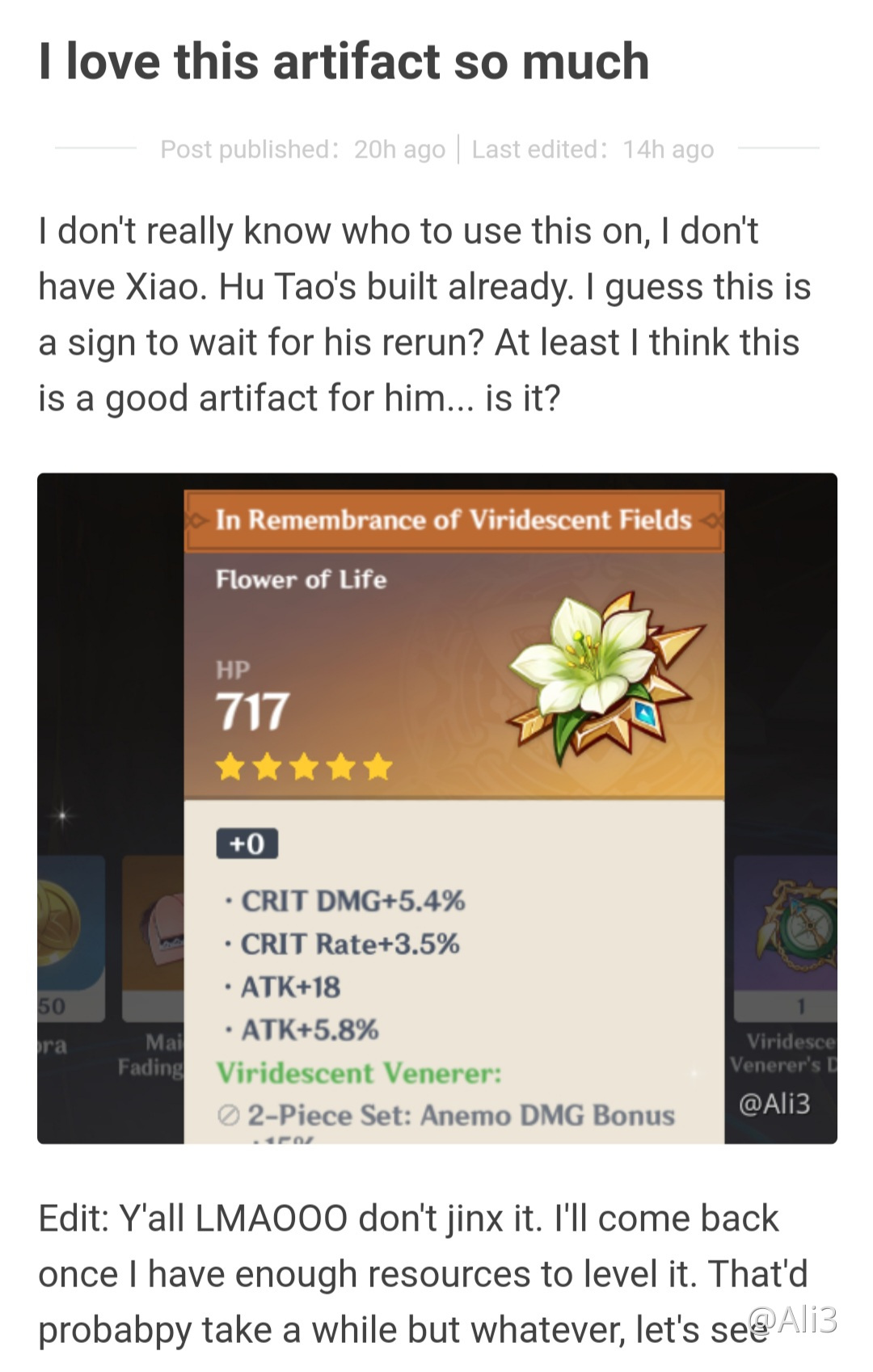 For those who told me I'll get flat attack Genshin Impact | HoYoLAB