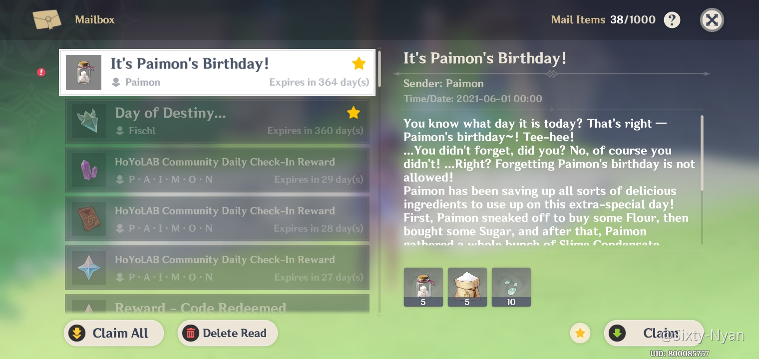 Paimon Birthday and acceptance Genshin Impact | HoYoLAB