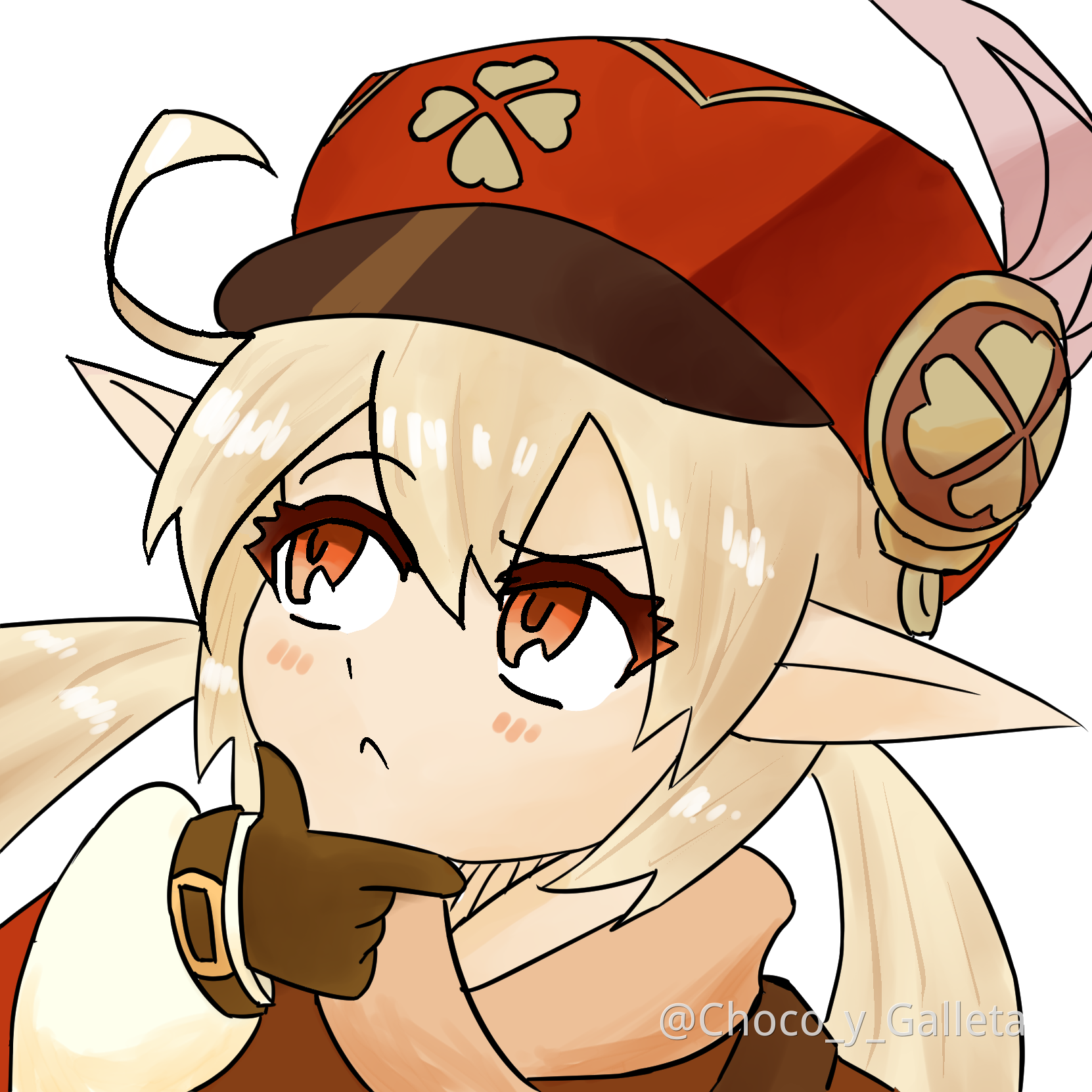 [ Klee Sticker ] [ Pegatina de Klee ] - Thinking Klee Genshin Impact ...