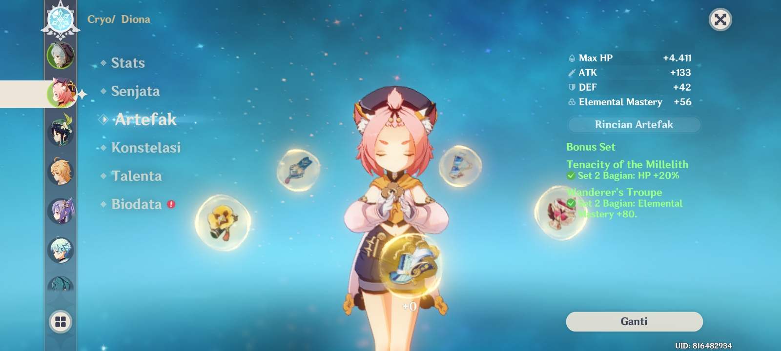 Bantuin build diona sebagai support Shield:v | Genshin Impact | HoYoLAB