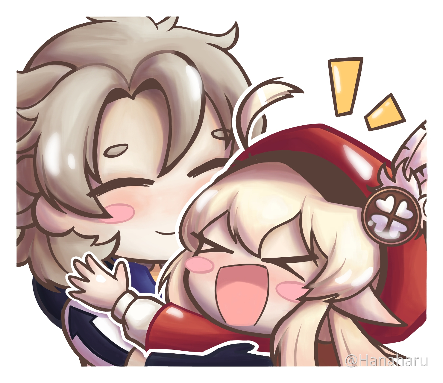 Klee Sticker - Hugging brother Albedo!! Genshin Impact | HoYoLAB