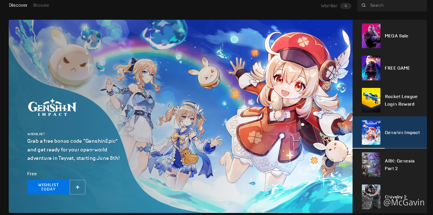 Genshin Impact on EPIC store... Genshin Impact | HoYoLAB