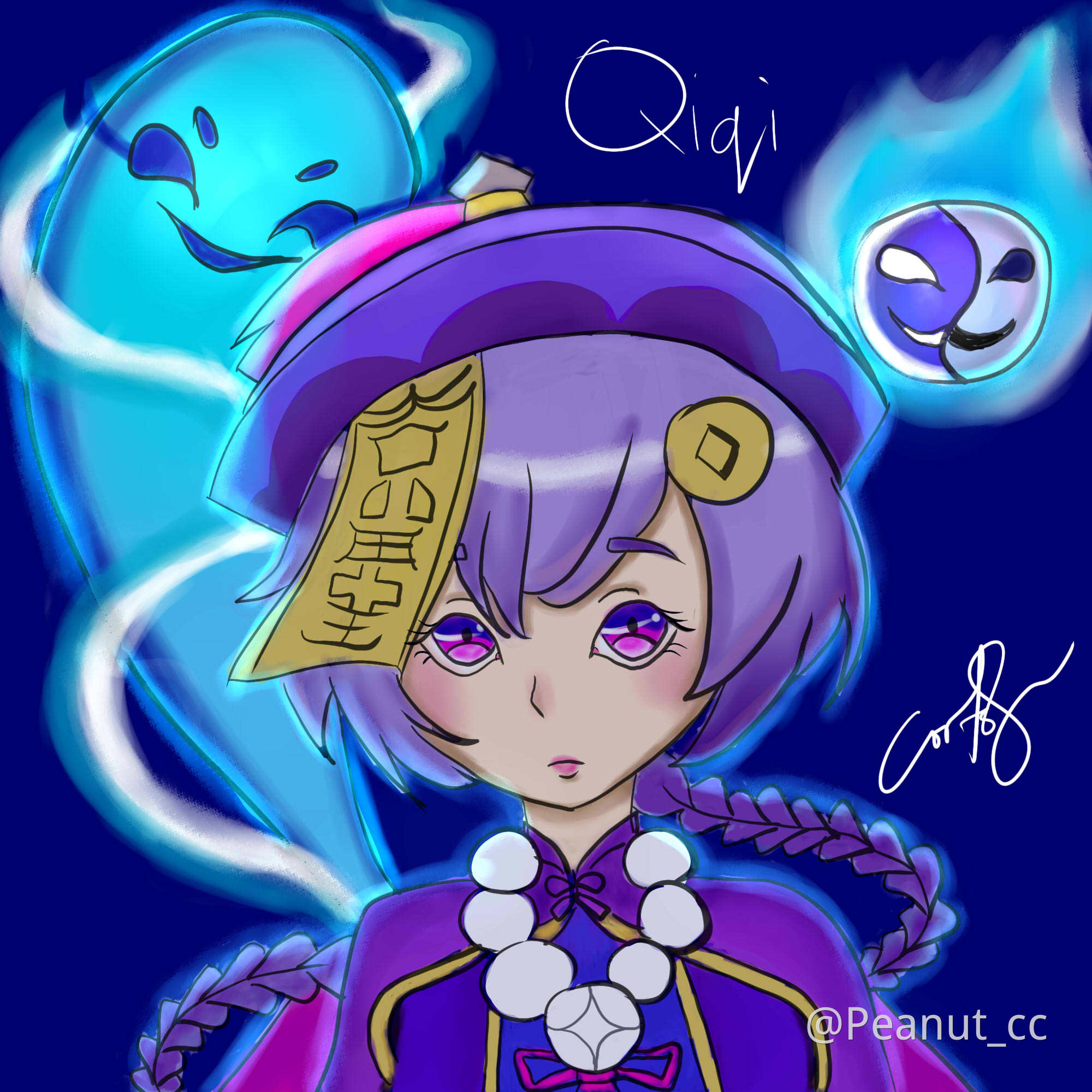 I tried to draw Qiqi Genshin Impact | HoYoLAB